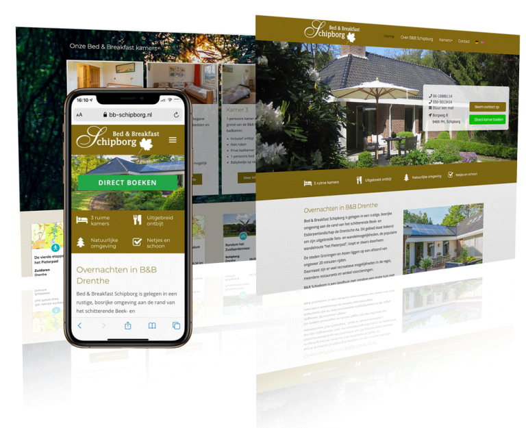 Bed and Breakfast Schipborg - Pixelsz webdesign Groningen